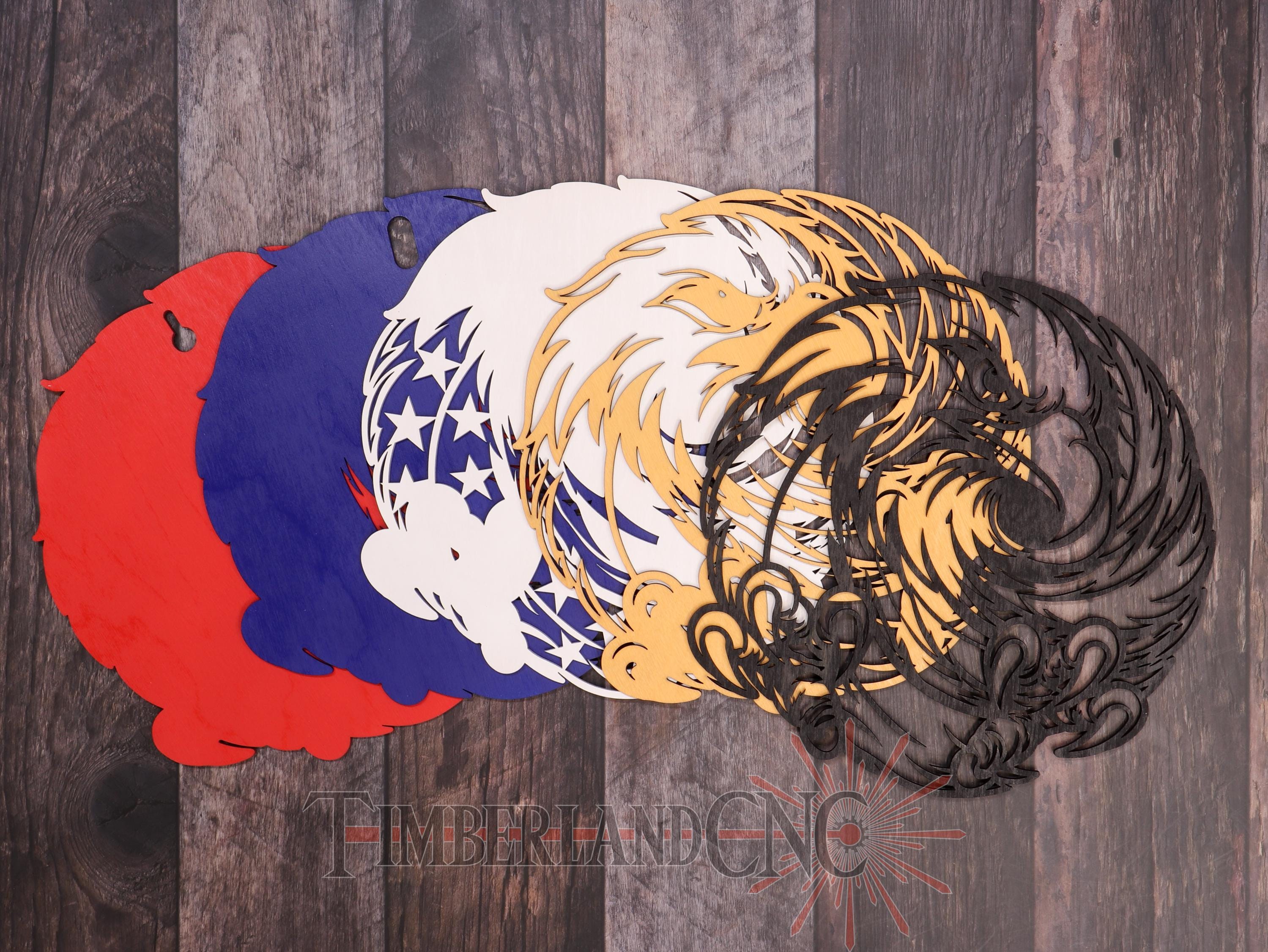 Bald Eagle Layered SVG | Patriotic American Flag Laser Cut File ...
