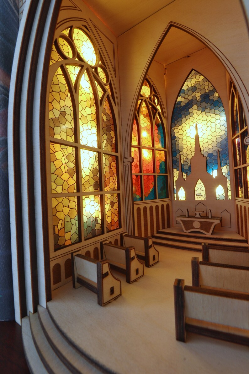 Church Book Nook Cathedral DIY Kit Bookshelf Insert - Etsy