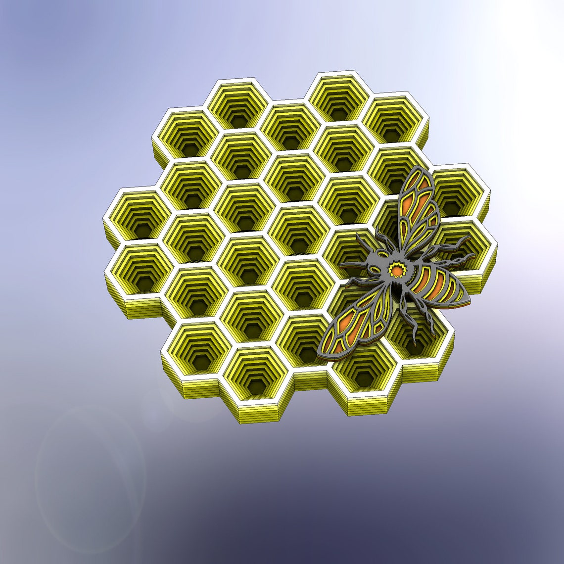 Bee and Honeycomb SVG DXF Cutting File | Etsy