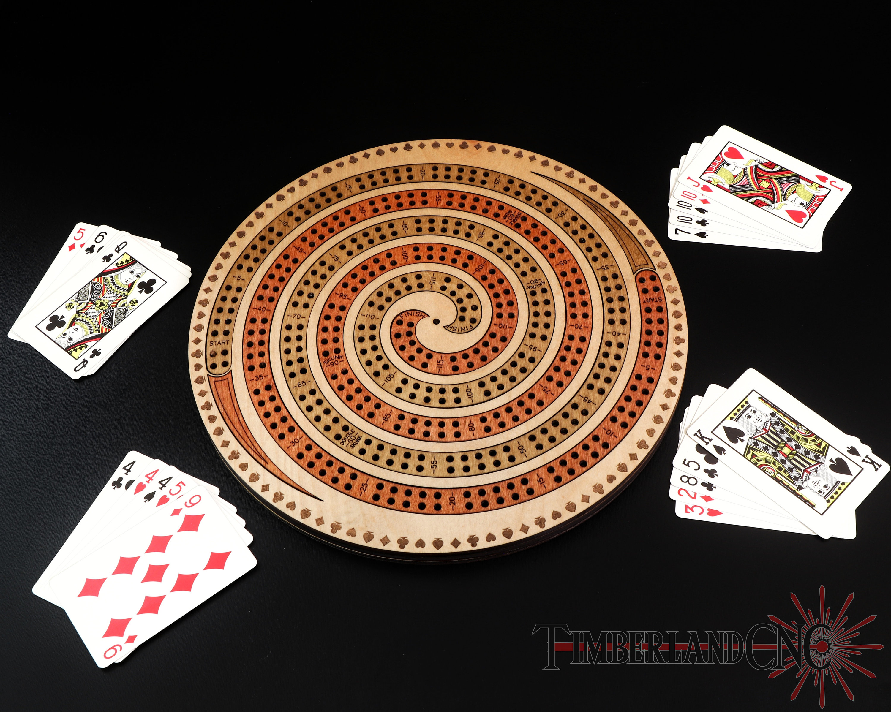 Double Spiral 4-track Cribbage Pattern SVG Laser/cnc - Etsy Canada