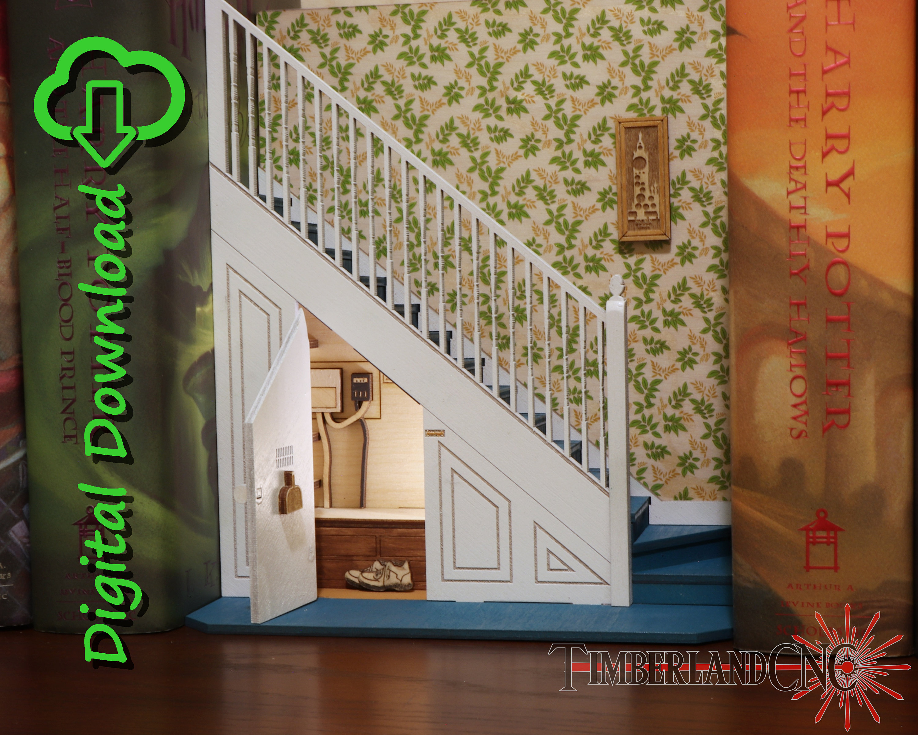 Cupboard Under Stairs Booknook SVG Laser Cutting File Etsy