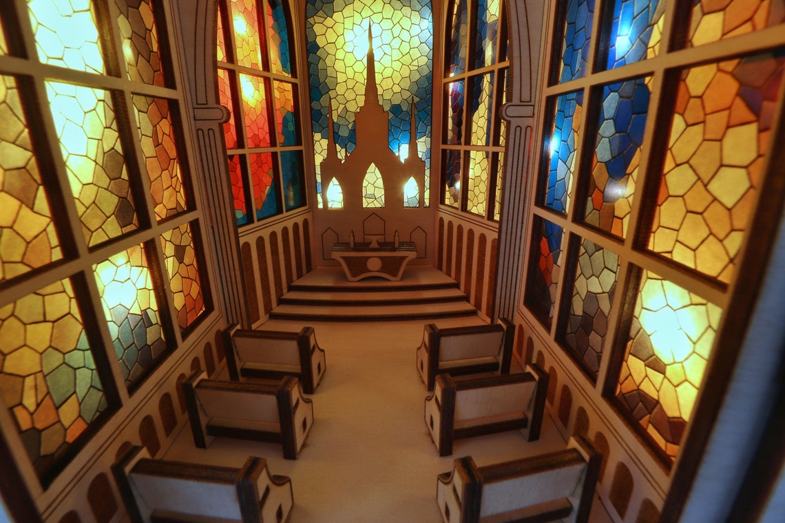 Church Book Nook Cathedral DIY Kit Bookshelf Insert - Etsy