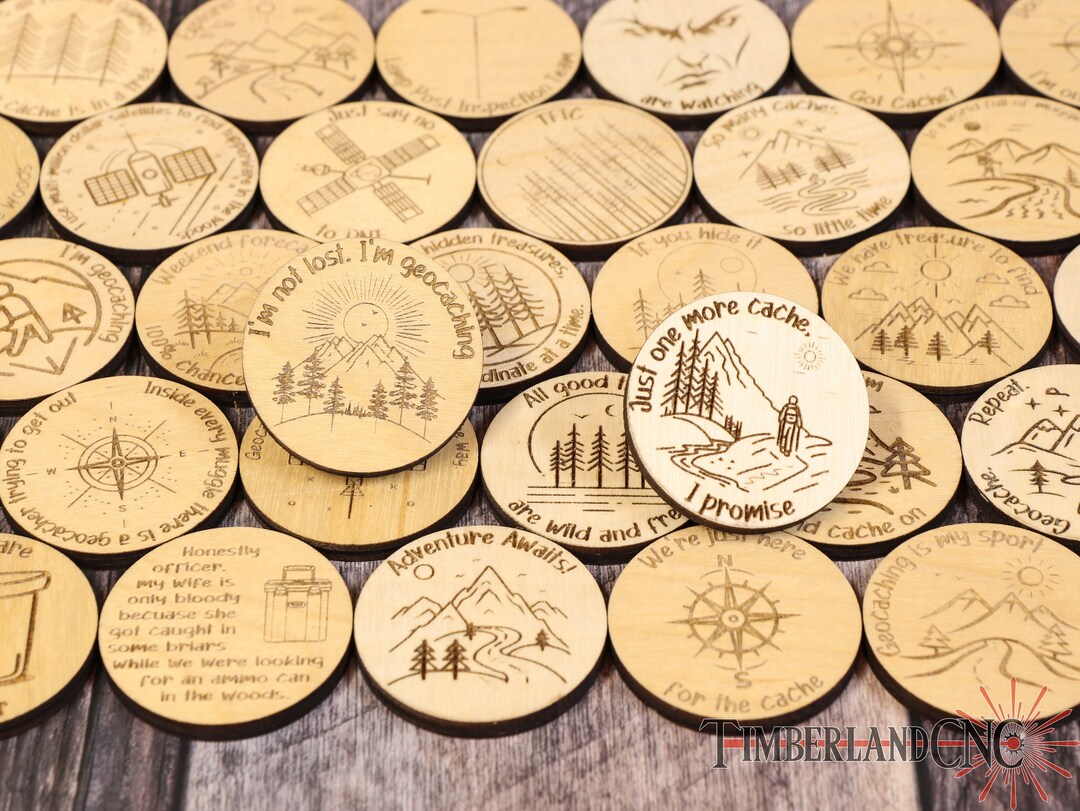 Geocaching Tokens, Geocache Swag, Set of 40, SVG, Laser Cutting File - Etsy