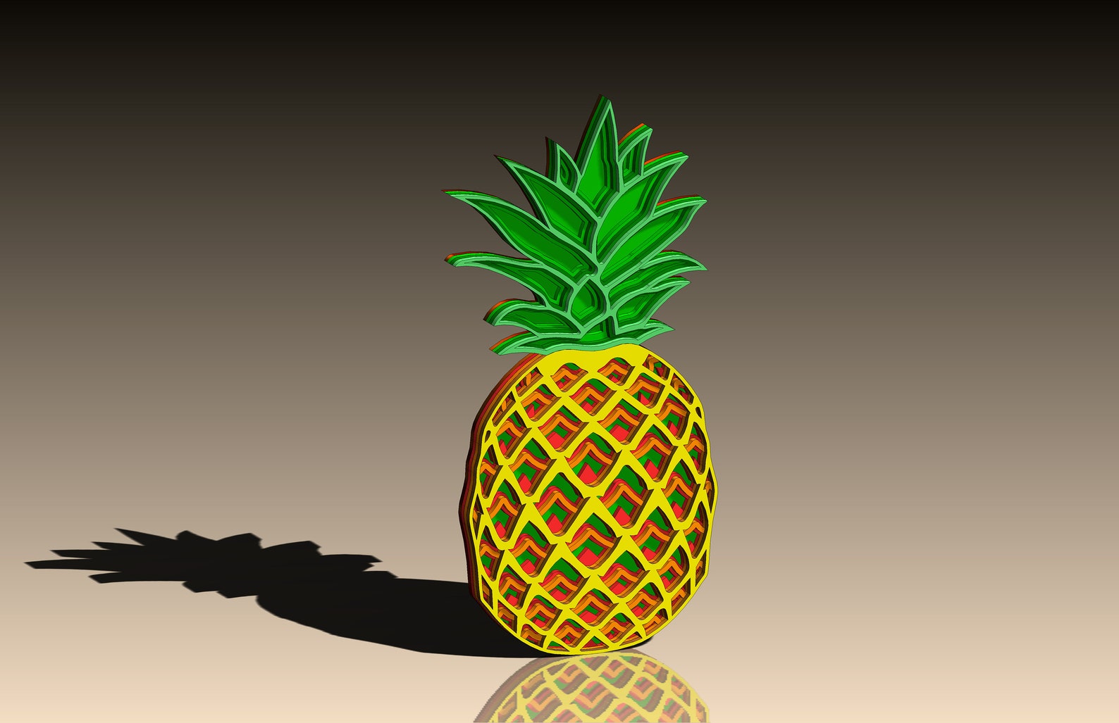 Pineapple Aloha 4 Layers SVG DXF Cutting File - Etsy