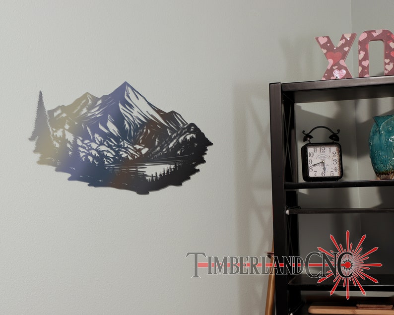 Mountain and Lake Scene DXF SVG Cutting Machine File - Etsy