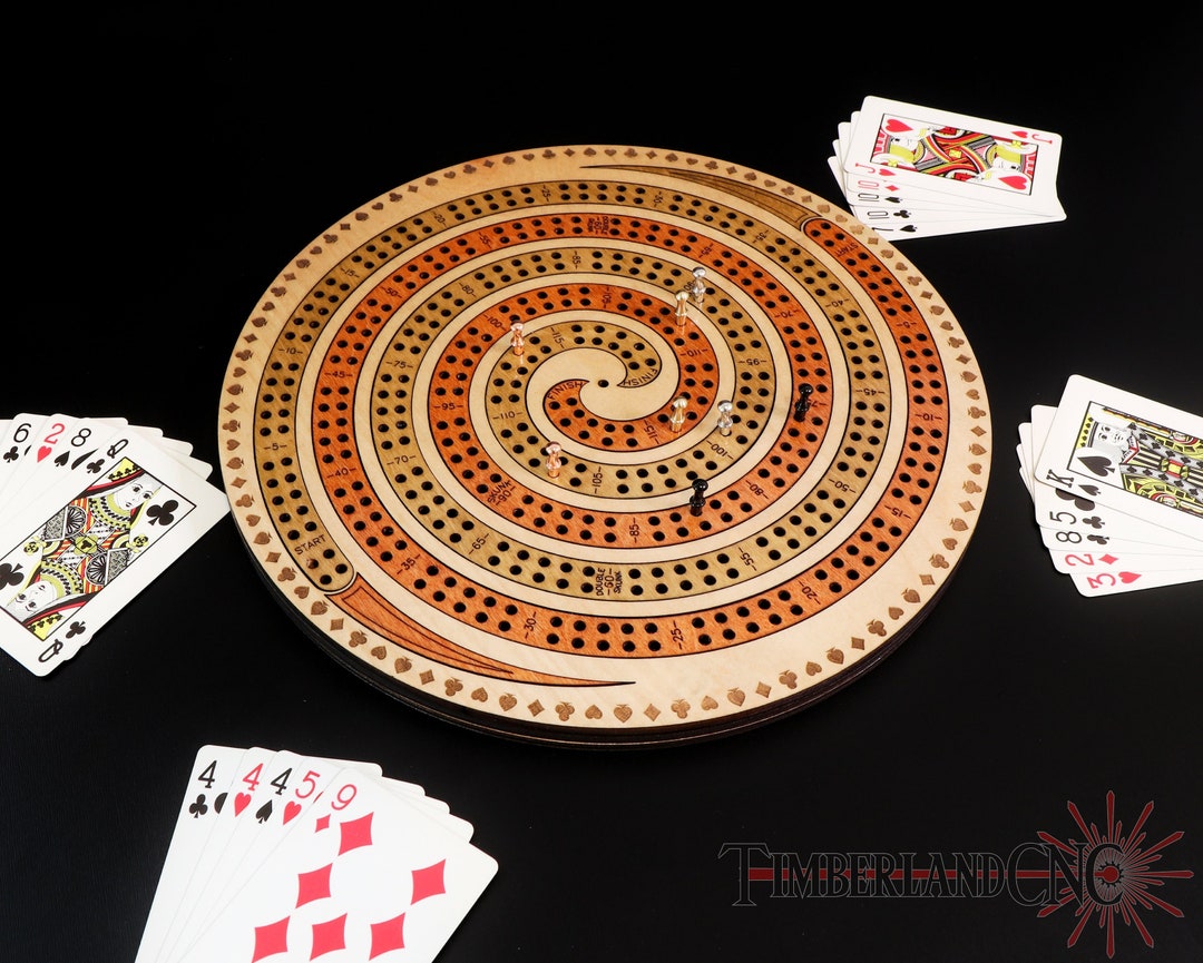 Double Spiral, 4-track Cribbage Pattern, SVG, Laser/cnc Cutting File - Etsy
