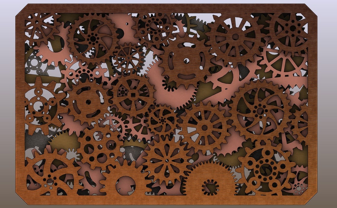 Gears Cogs Steampunk Layered Mandala SVG DXF Cutting File - Etsy