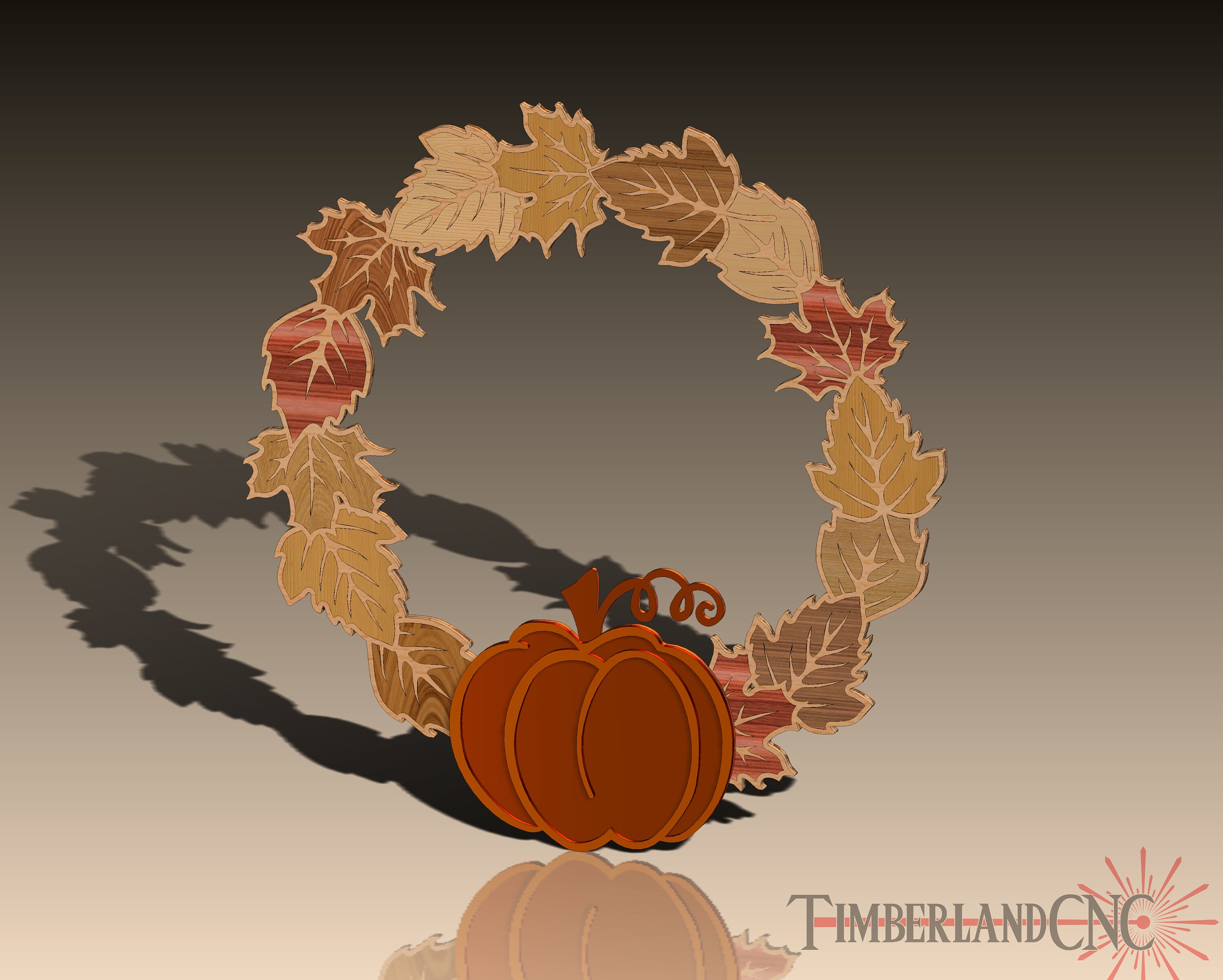 Fall Leaf Wreath SVG Laser Cutting File | Etsy