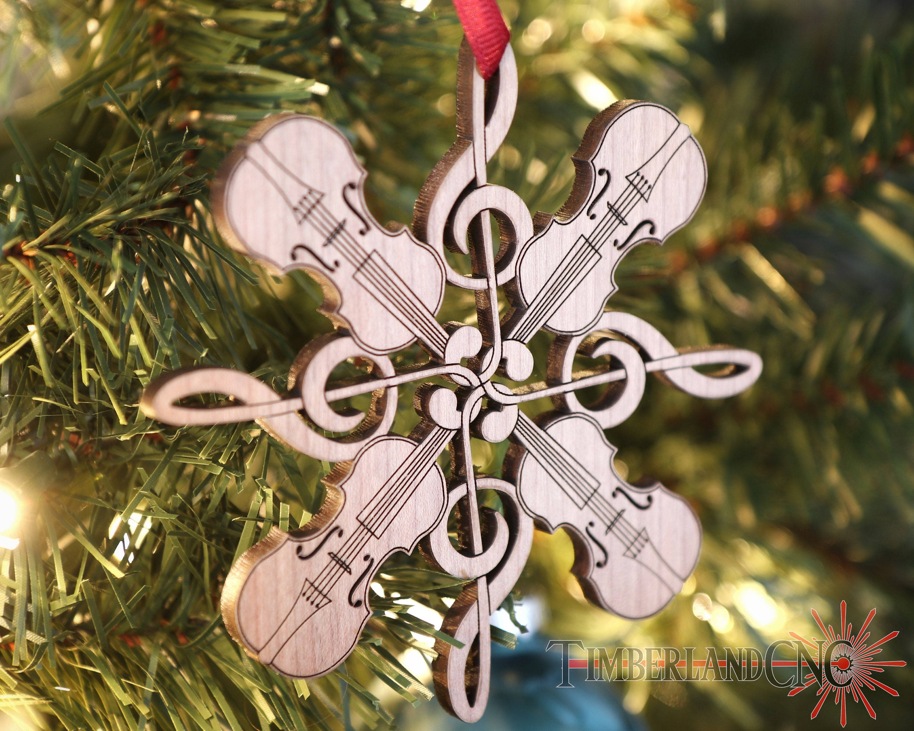 Treble Clef Violin Ornament, Fiddle, Musical Snowflake Ornament, SVG ...
