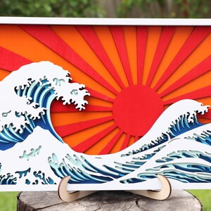 Great Wave Layered SVG, Cut File for Cricut, Glowforge, Laser. - Etsy