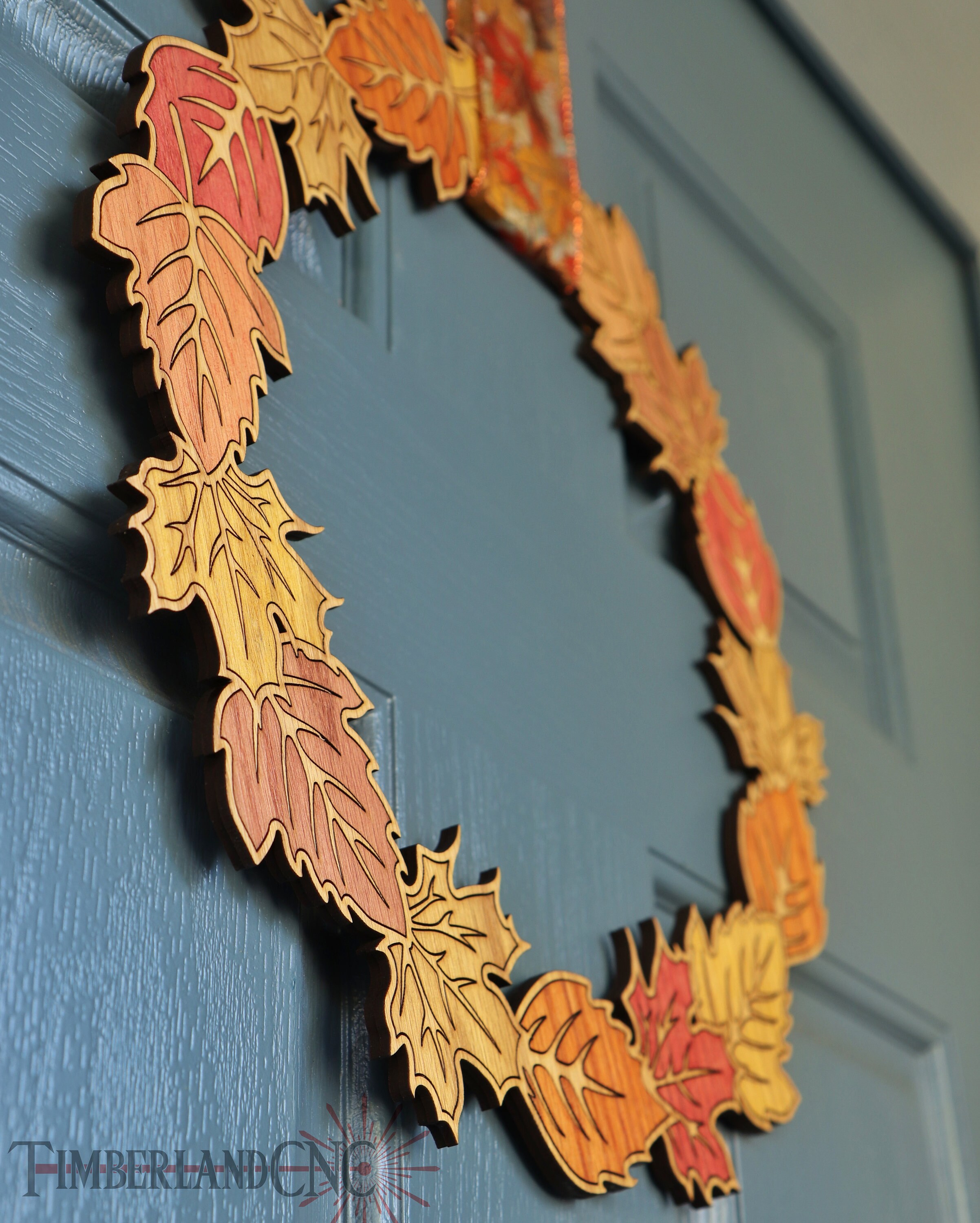 Fall Leaf Wreath SVG Laser Cutting File | Etsy