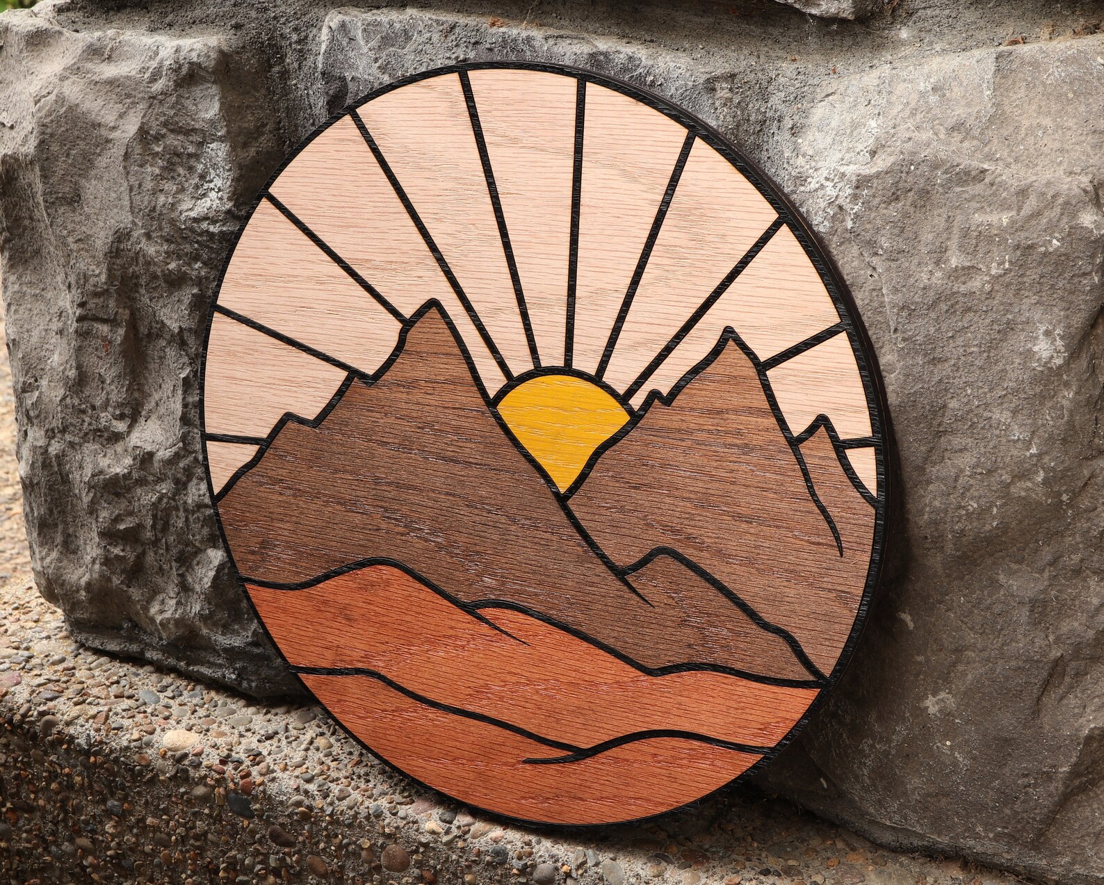 Round Mountain Art, SVG, Laser Cutting File - Etsy