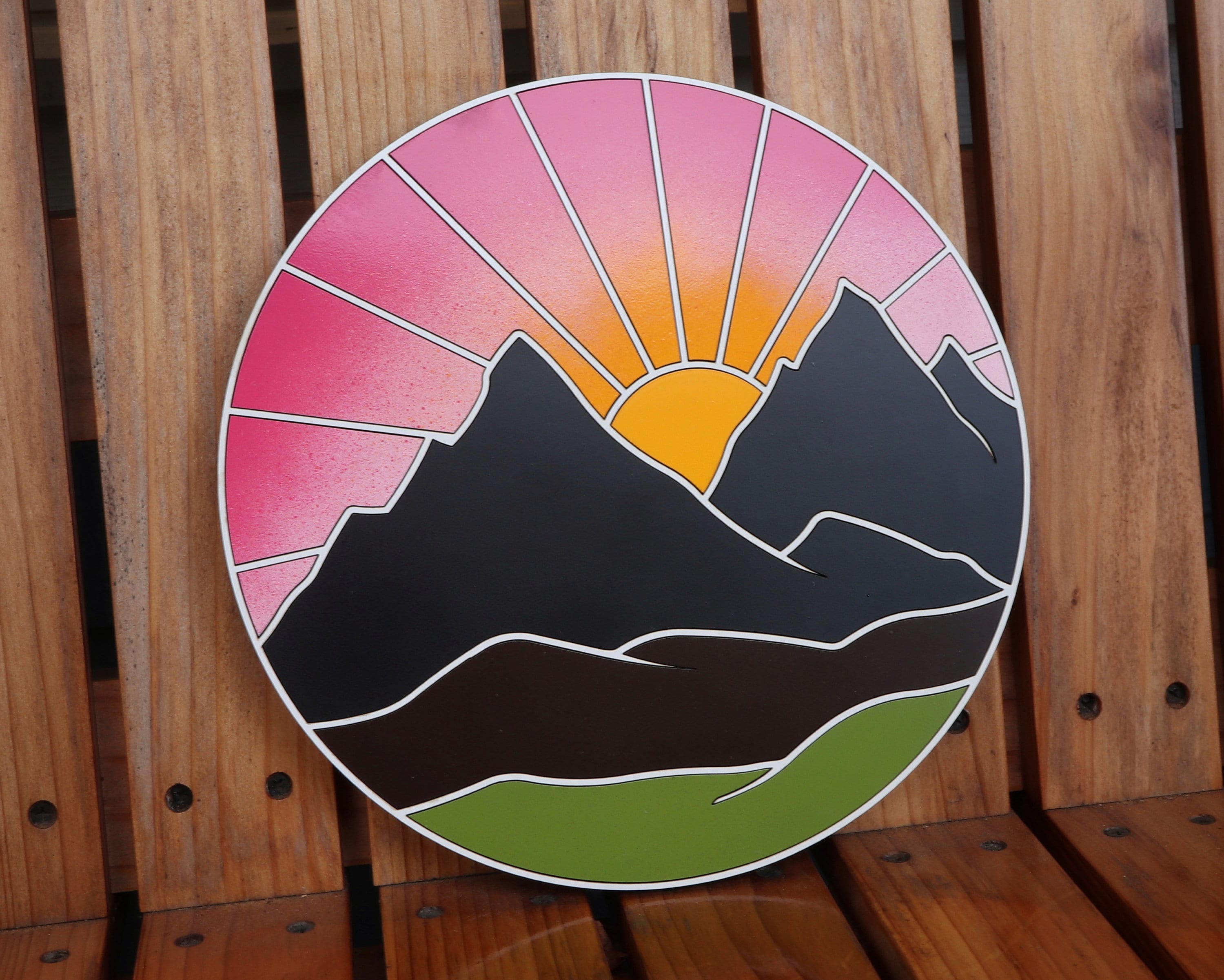 Round Mountain Art SVG Laser Cutting File - Etsy