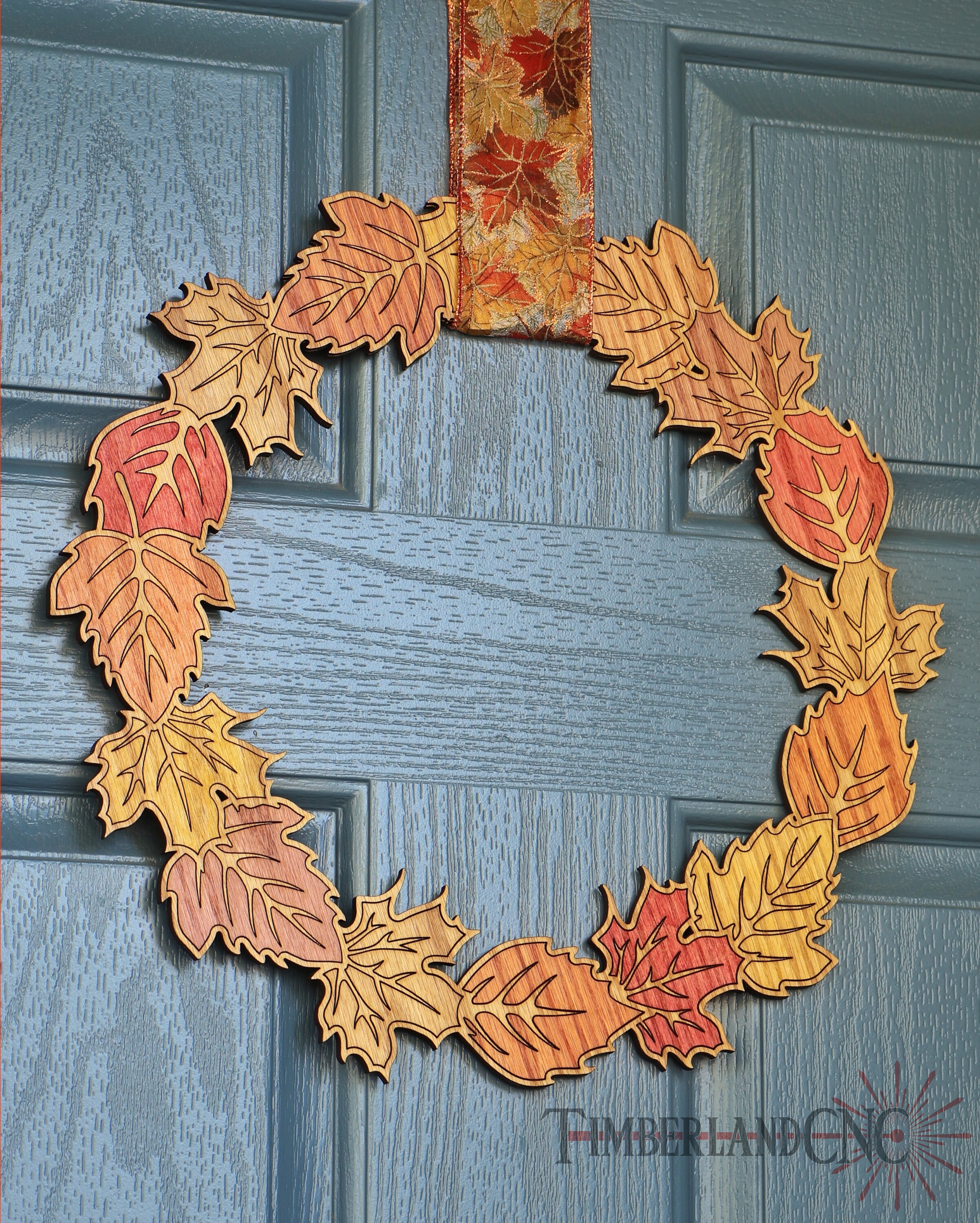 Fall Leaf Wreath SVG Laser Cutting File | Etsy