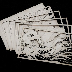 Great Wave Layered SVG, Cut File for Cricut, Glowforge, Laser. - Etsy