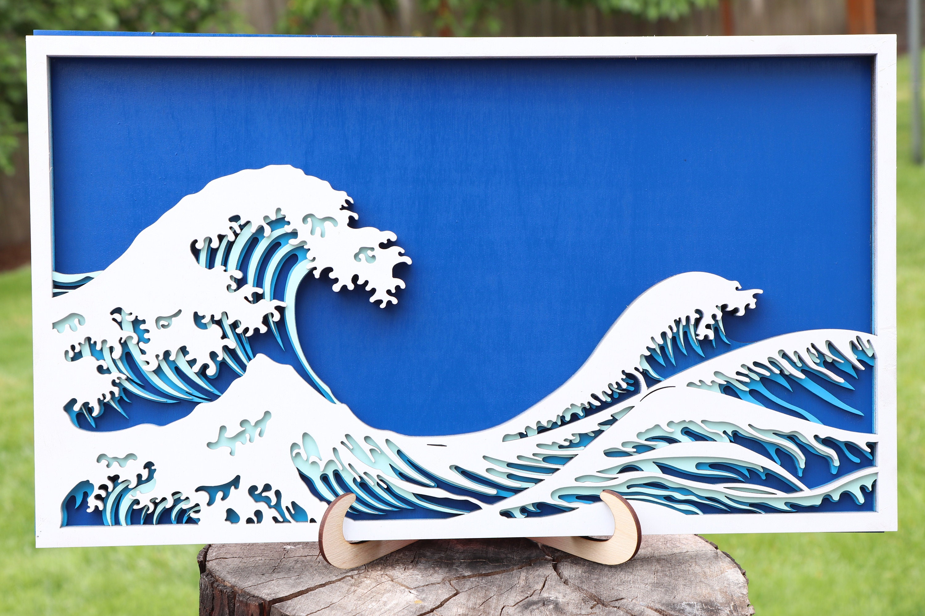Great Wave Layered SVG, Cut File for Cricut, Glowforge, Laser. - Etsy UK