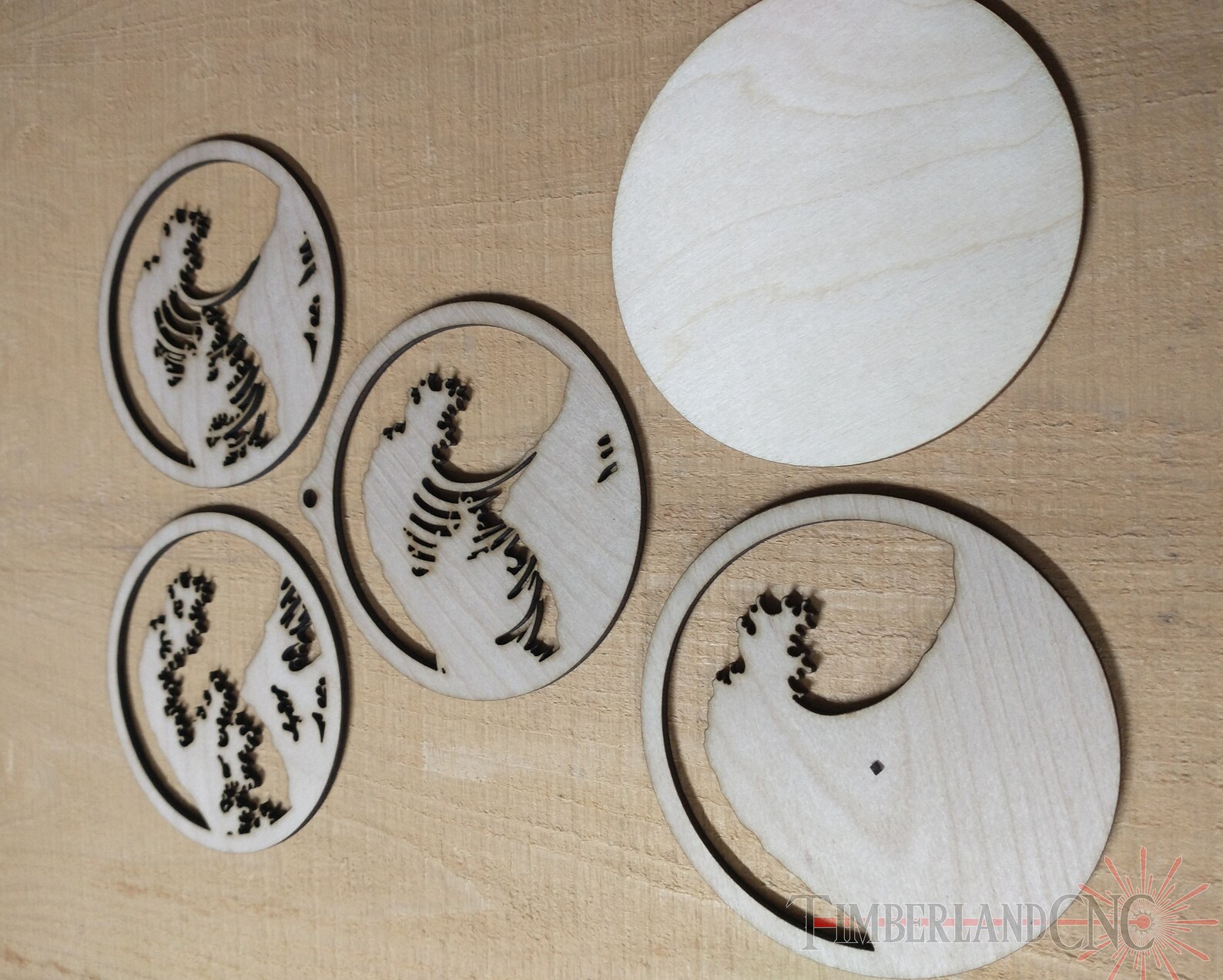 Great Wave Ornament Layered SVG, Three Shapes, Cut File for Glowforge ...