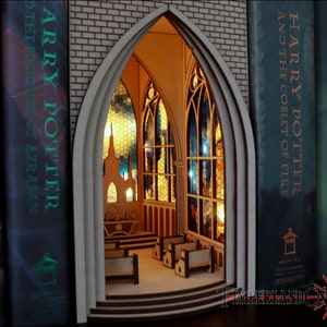 Church Book Nook, Cathedral, DIY Kit, Bookshelf Insert - Etsy