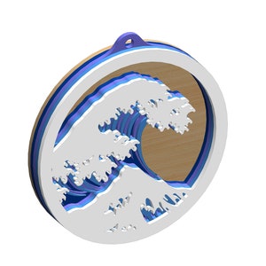 Great Wave Ornament Layered SVG, Three Shapes, Cut File for Glowforge ...