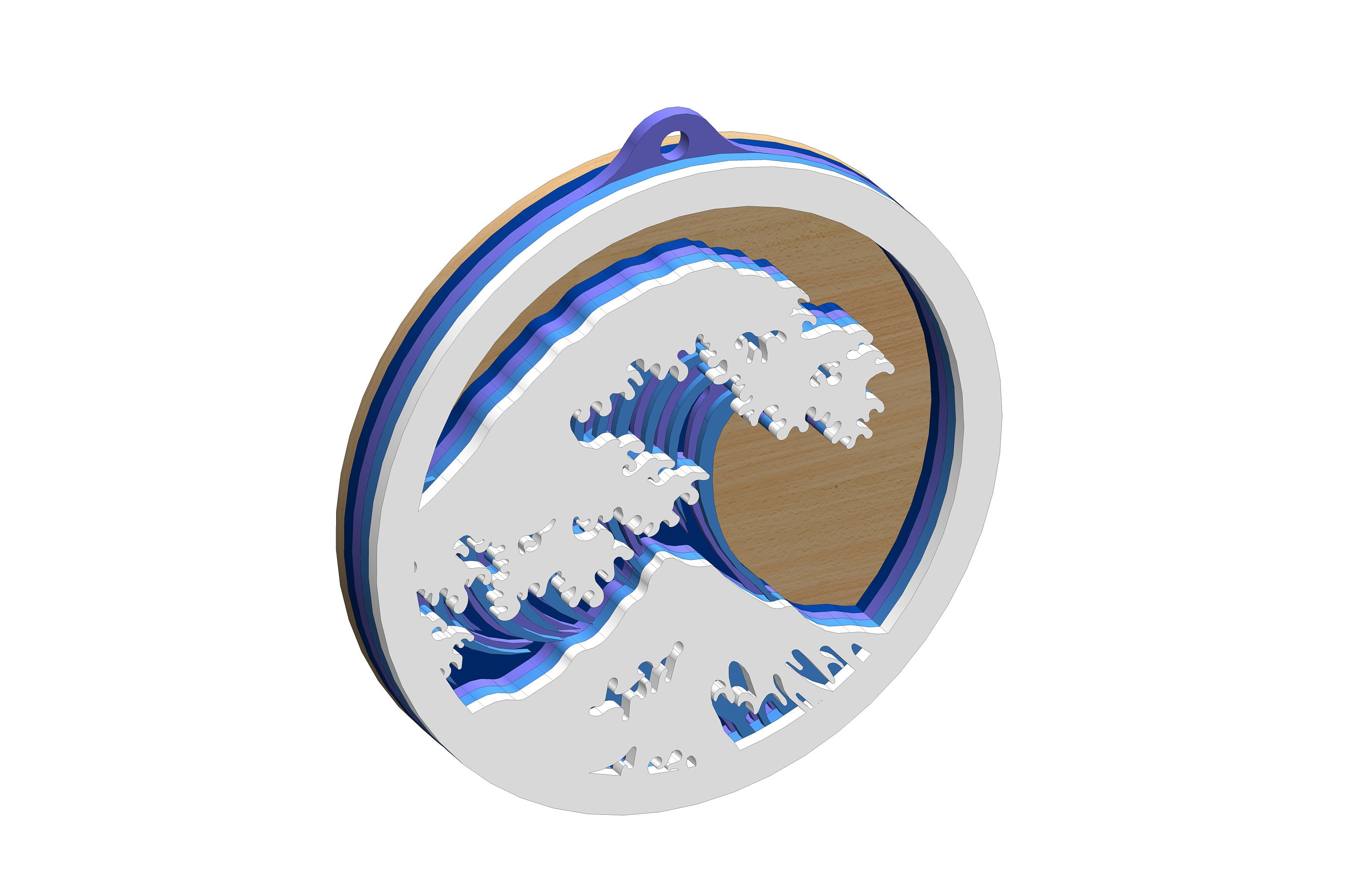 Great Wave Ornament Layered SVG, Three Shapes, Cut File for Glowforge ...