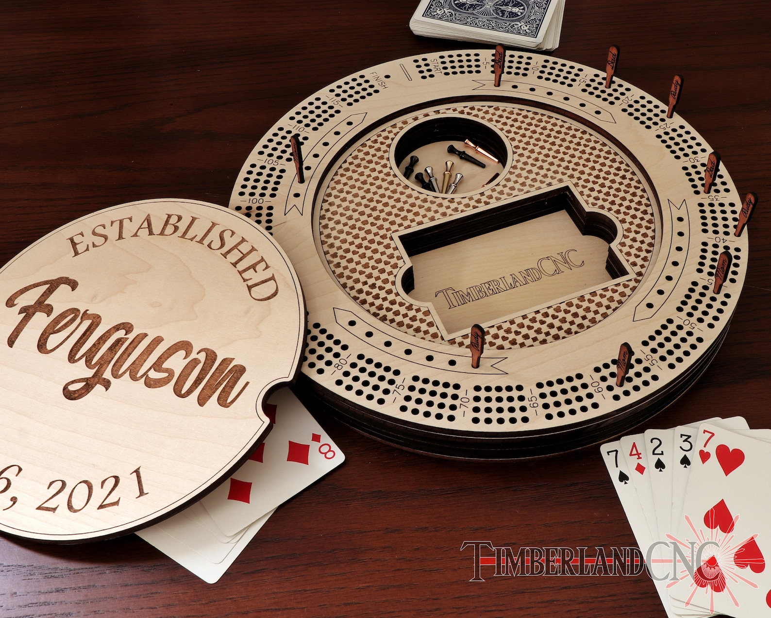 Cribbage Board, With Storage, Round, SVG, Laser Cutting File - Etsy