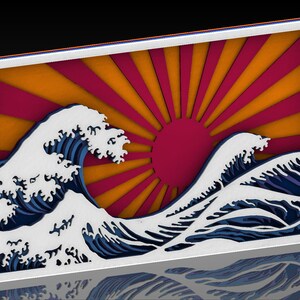 Great Wave Layered SVG Cut File for Cricut Glowforge Laser. | Etsy