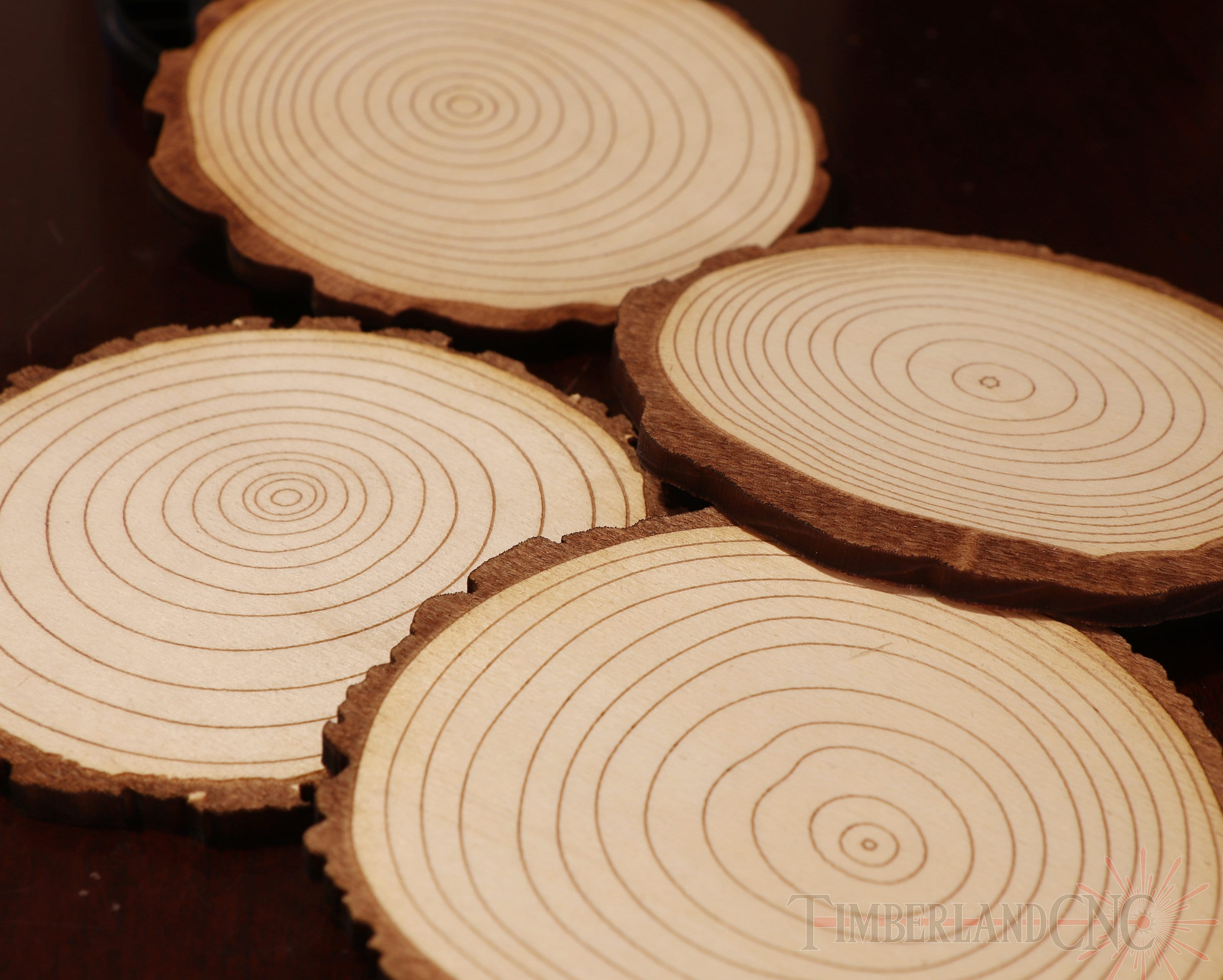 Tree Slice SVG Laser Cutting File Coaster Ornament Set of - Etsy