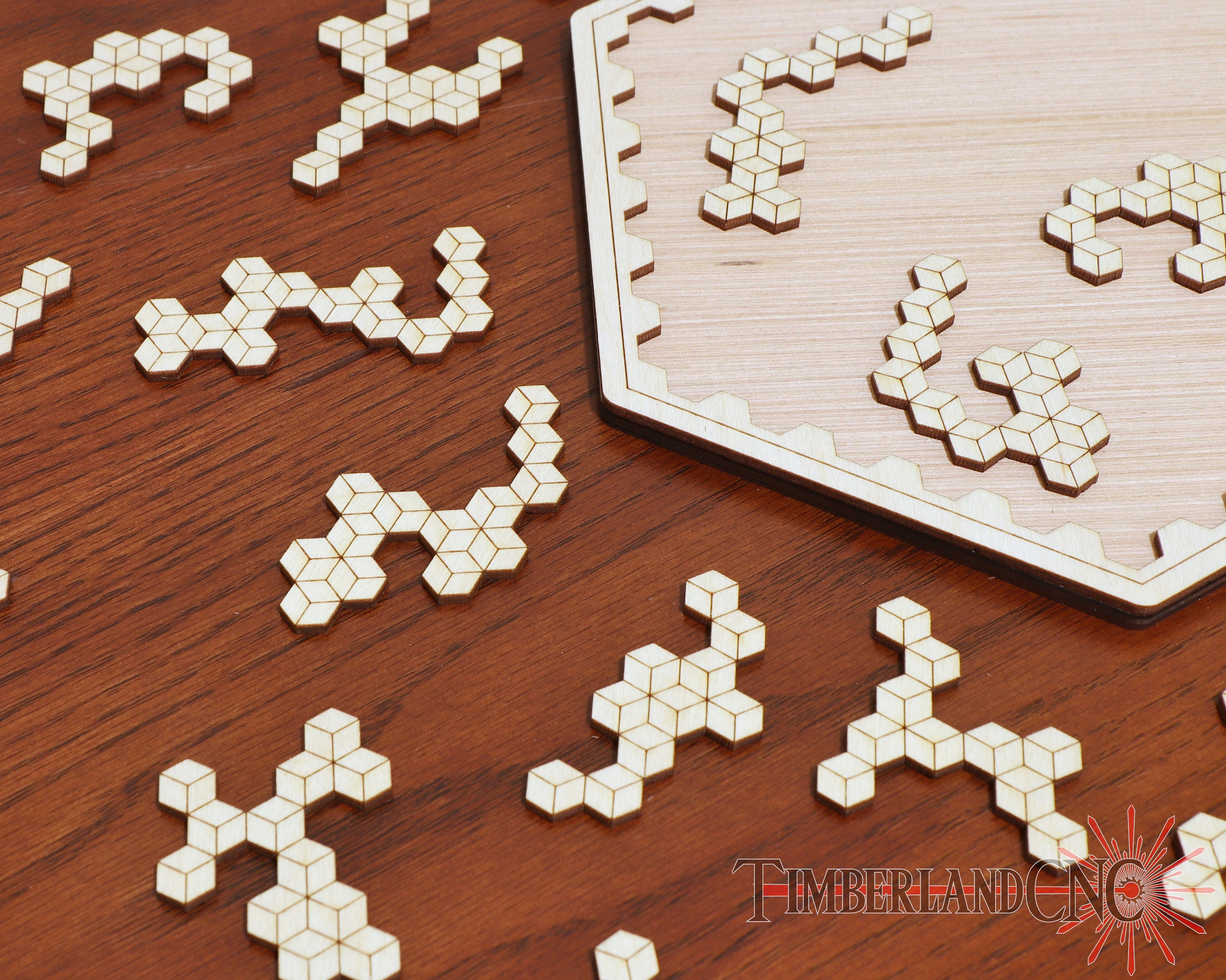 Hexagon Puzzle Tangle Puzzle Jigsaw SVG Laser Cutting File - Etsy