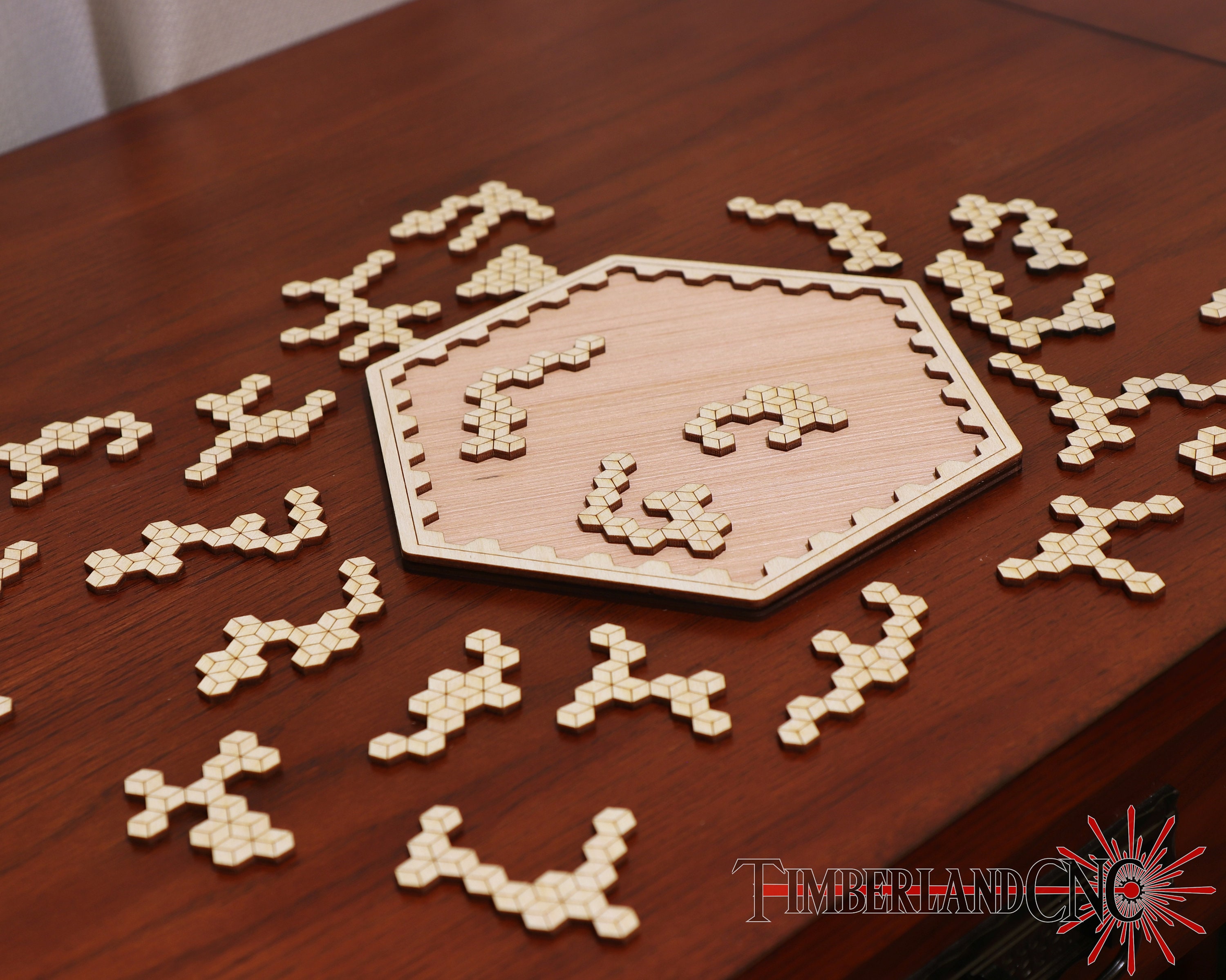 Hexagon Puzzle Tangle Puzzle Jigsaw SVG Laser Cutting File - Etsy