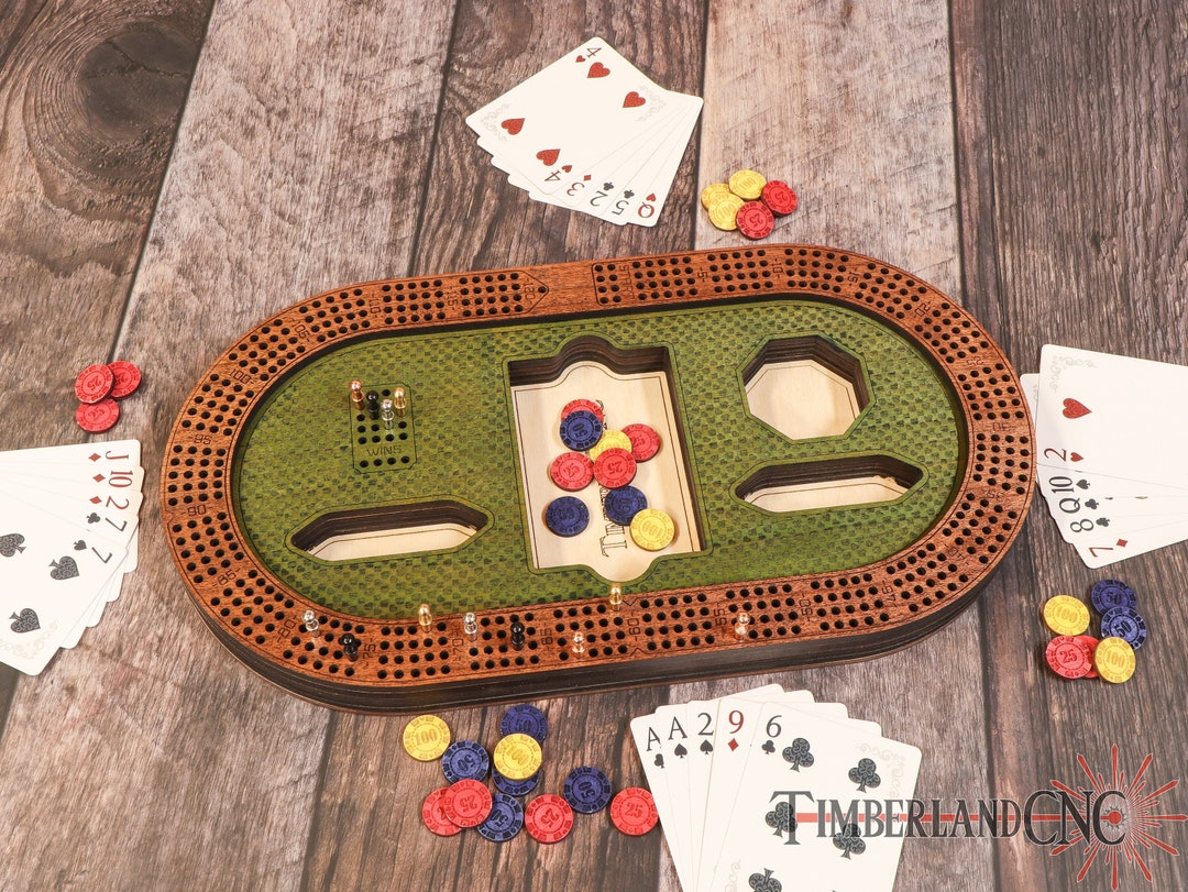 Cribbage Board, Poker Themed, With Storage, SVG, Laser Cutting File - Etsy