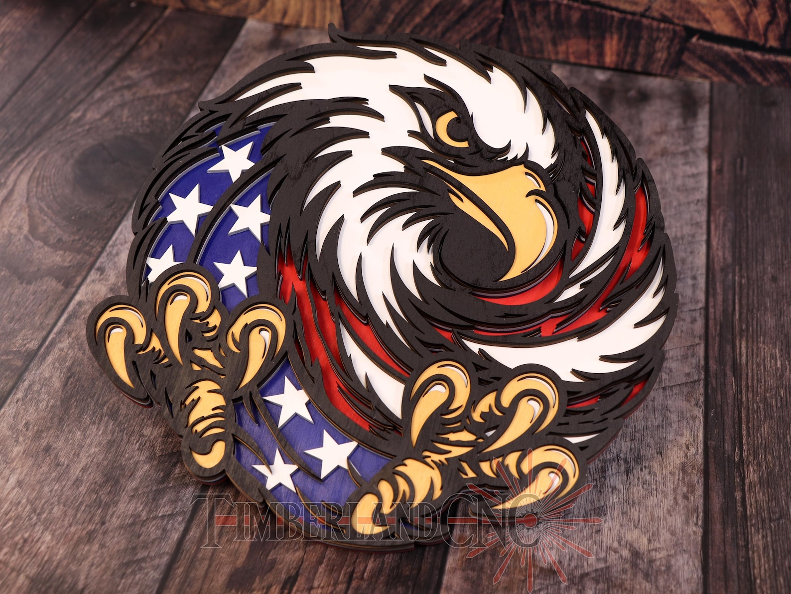 Bald Eagle Layered SVG | Patriotic American Flag Laser Cut File ...