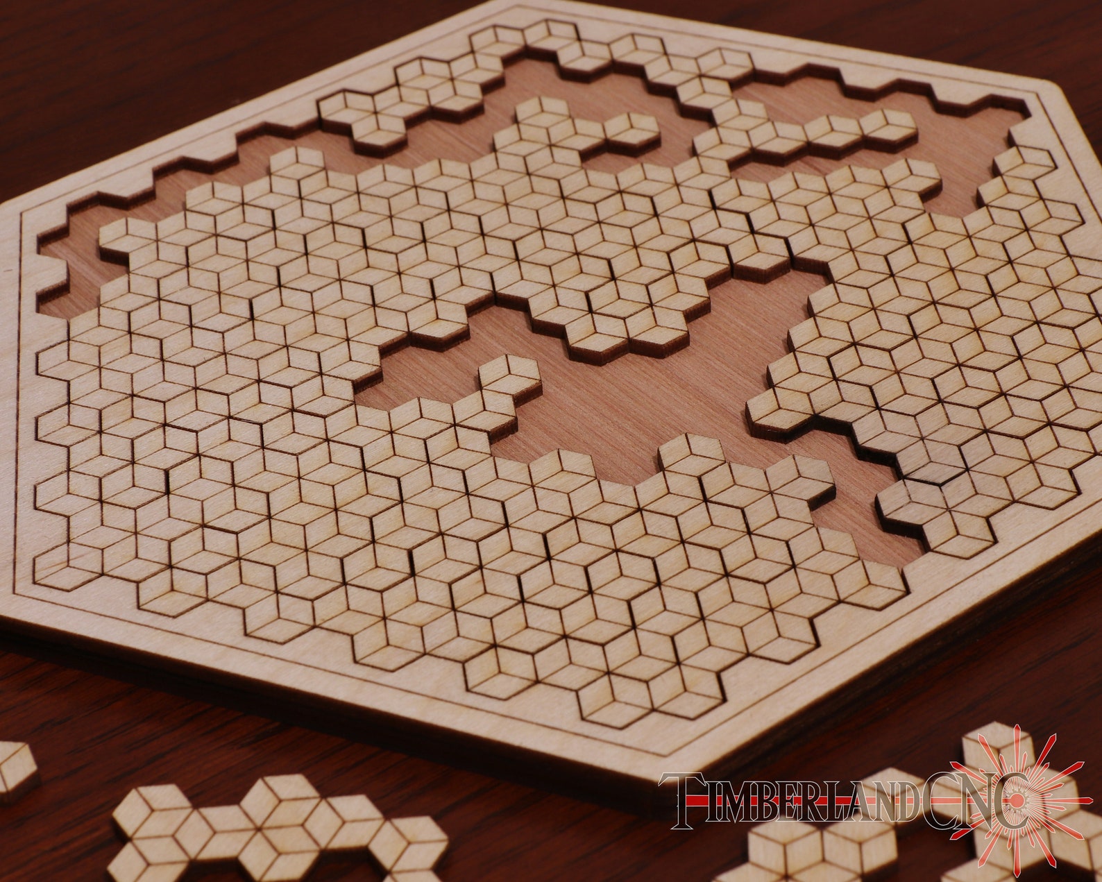 Hexagon Puzzle Tangle Puzzle Jigsaw SVG Laser Cutting File - Etsy