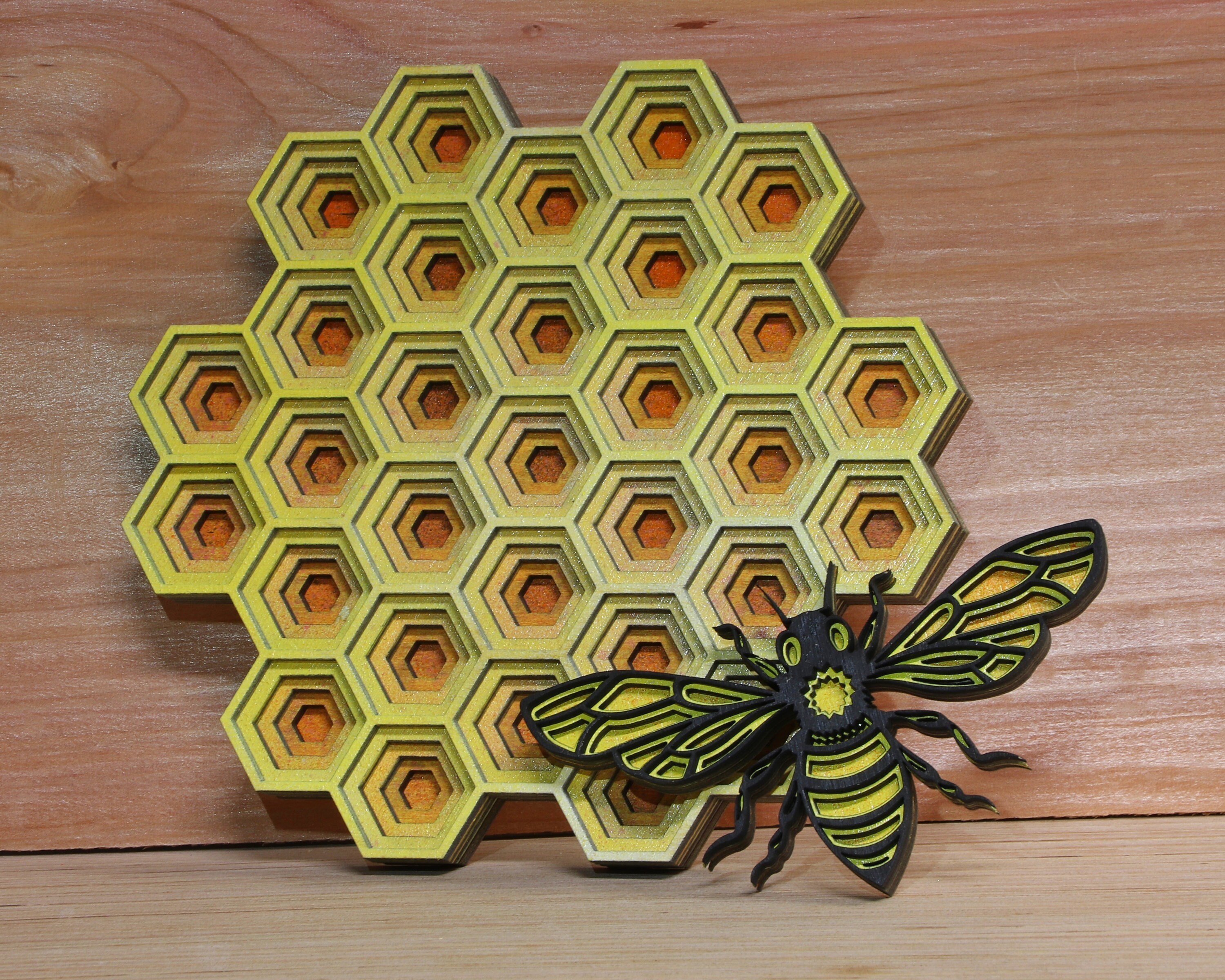 Bee and Honeycomb SVG DXF Cutting File | Etsy