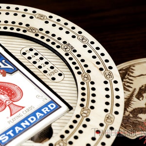 Cribbage Board, With Storage,small Round, Two Track, SVG, Laser Cutting ...