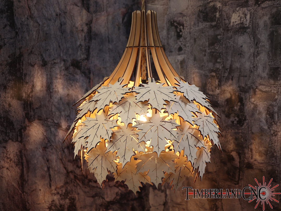 Maple Leaf Pendant Light: Laser Cut File (SVG, DXF, PDF) - Etsy
