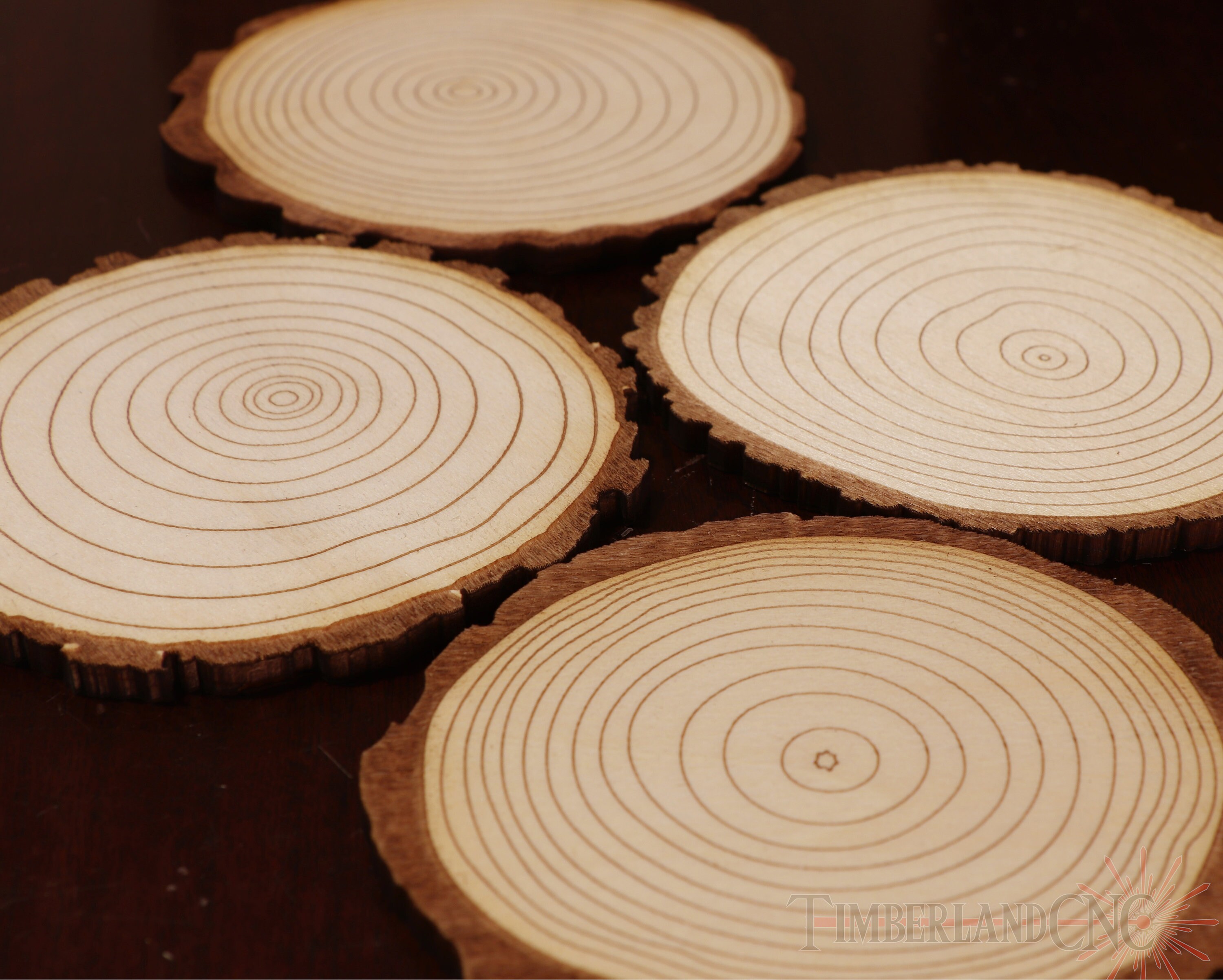 Tree Slice SVG Laser Cutting File Coaster Ornament Set of - Etsy