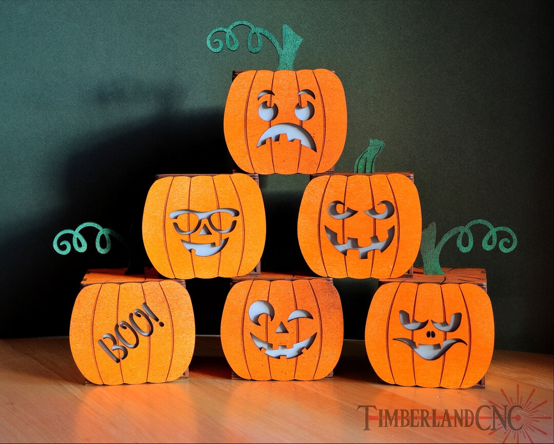 Pumpkin / Jack-o'-lantern Candy Box, Laser Cutting File. Halloween SVG ...