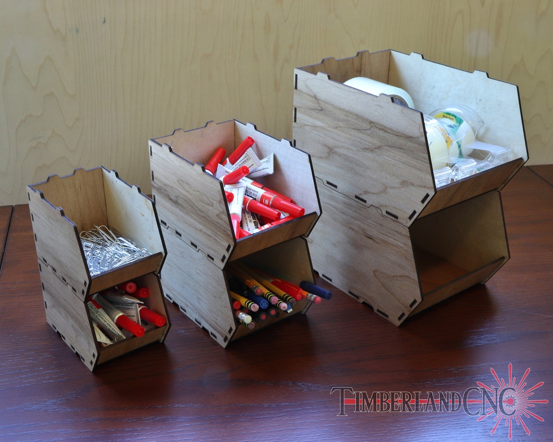 Stackable Storage Bins, Organizer, SVG, Laser Cutting File, Glowforge ...