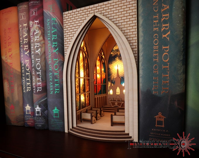 Church Book Nook, Cathedral, DIY Kit, Bookshelf Insert - Etsy