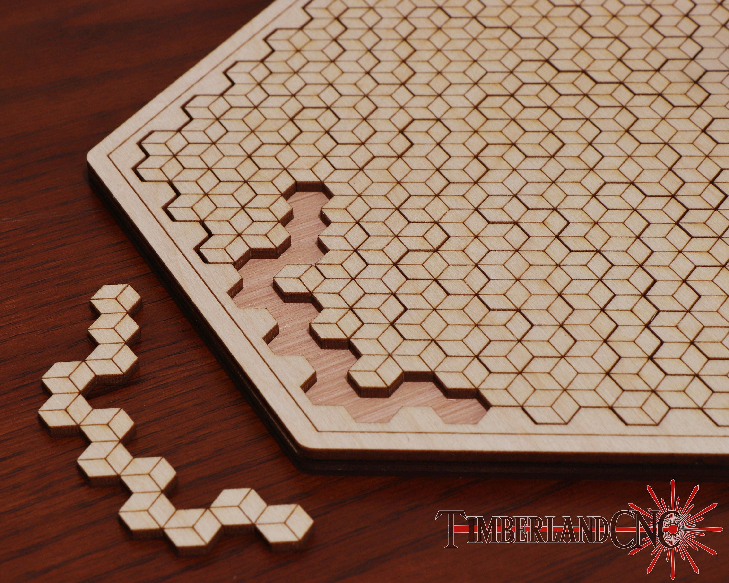 Hexagon Puzzle Tangle Puzzle Jigsaw SVG Laser Cutting File - Etsy