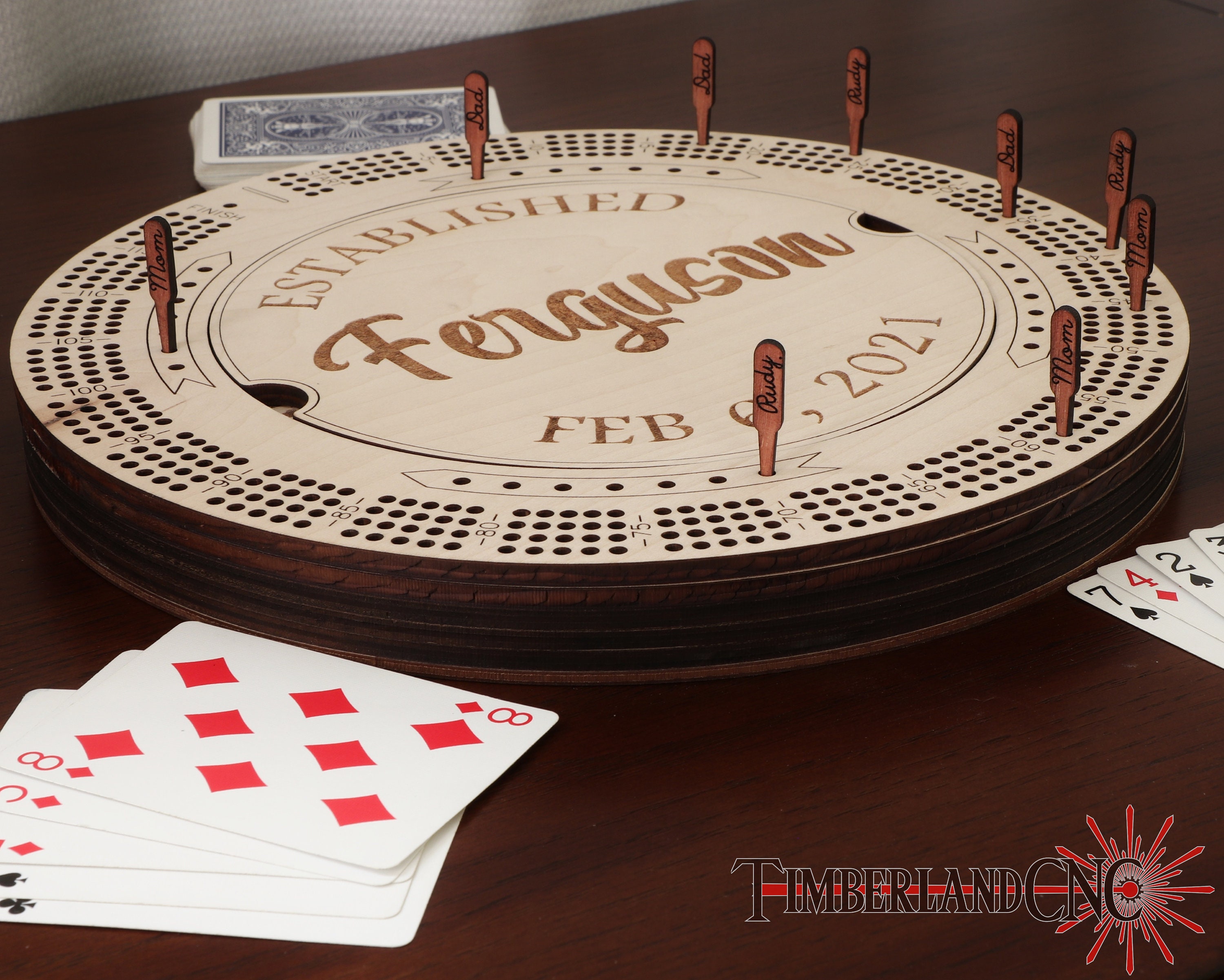 Cribbage Board With Storage Round SVG Laser Cutting File - Etsy Canada