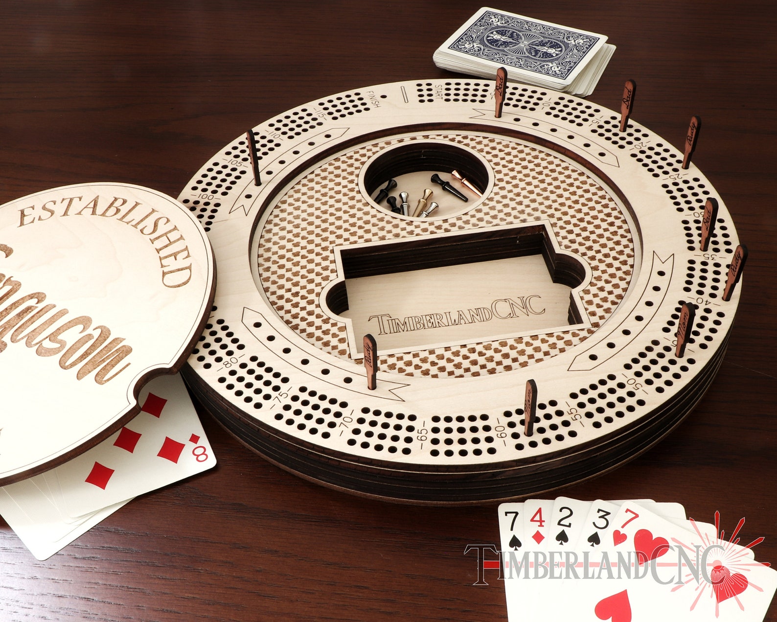Cribbage Board, With Storage, Round, SVG, Laser Cutting File - Etsy
