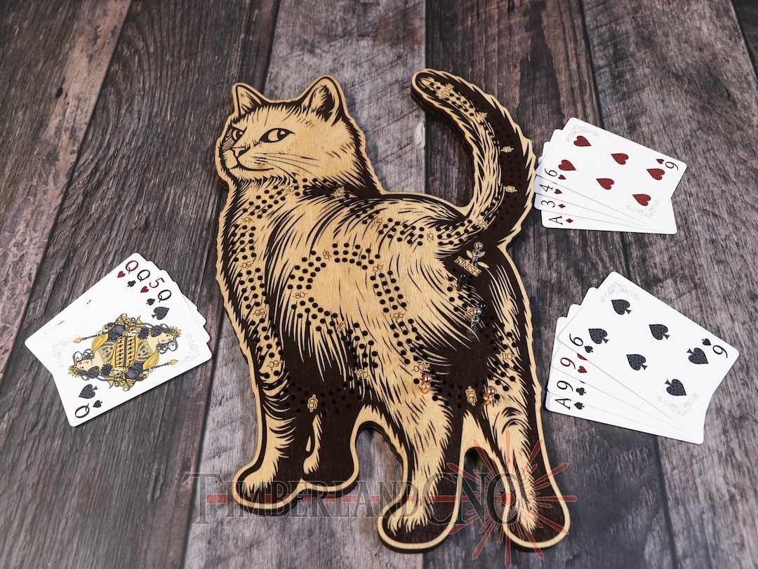 Cat Cribbage Board, Cat Butt, Cribbage Pattern, SVG, Laser Cutting File ...