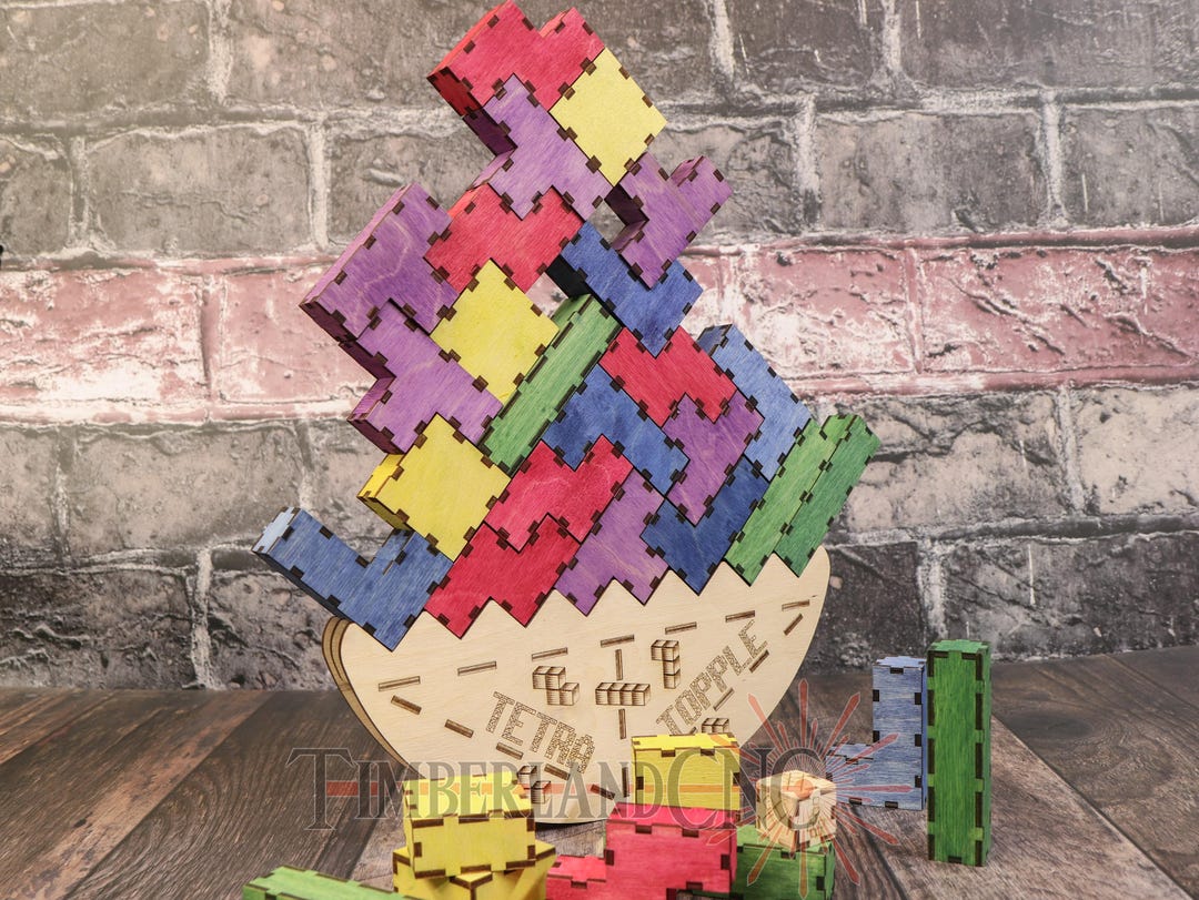 Tetra Block Stacking Game, Stacking Challenge, SVG, DXF, Laser Cutting ...