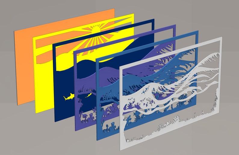 Ocean Scene, Undersea, Layered SVG, Cutting File - Etsy