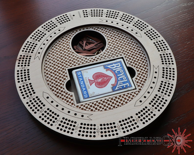 Cribbage Board With Storage Round SVG Laser Cutting File - Etsy