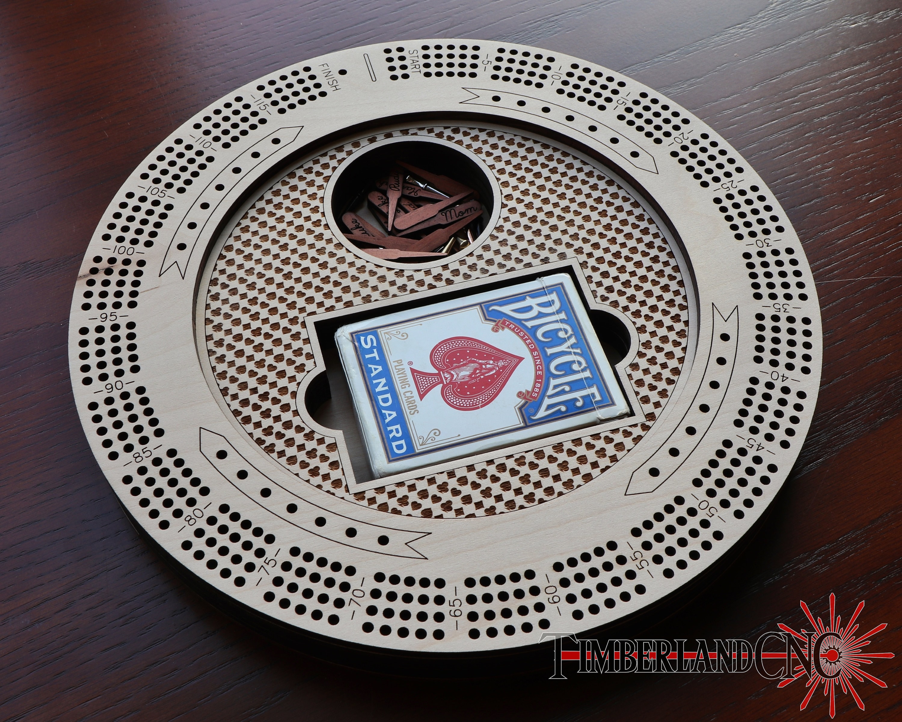 Cribbage Board With Storage Round SVG Laser Cutting File - Etsy Canada