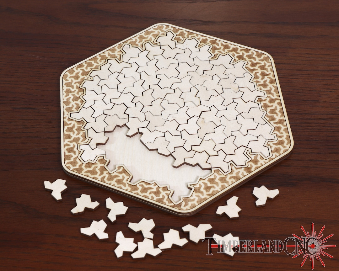 Monotile Puzzle, Aperiodic, Einstein, Jigsaw, SVG, Laser Cutting File ...