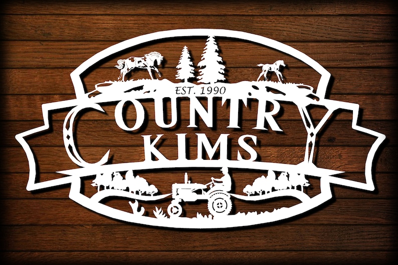 Farm Sign Dxf, Tractor Sign Dxf, Horses Sign Dxf. Farm Sign With Horses ...