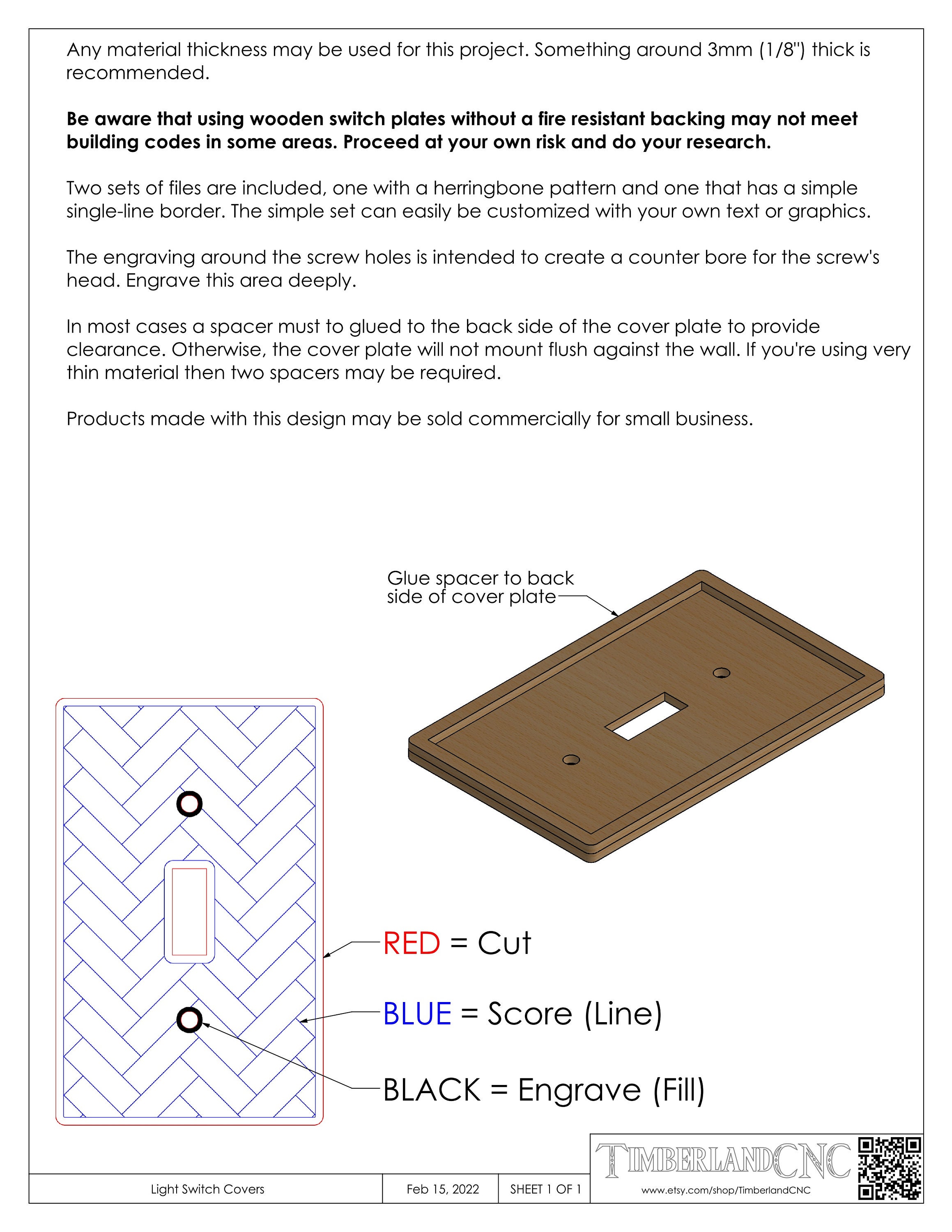 Laser Cut Light Switch Cover Plates: Herringbone SVG (digital Download ...